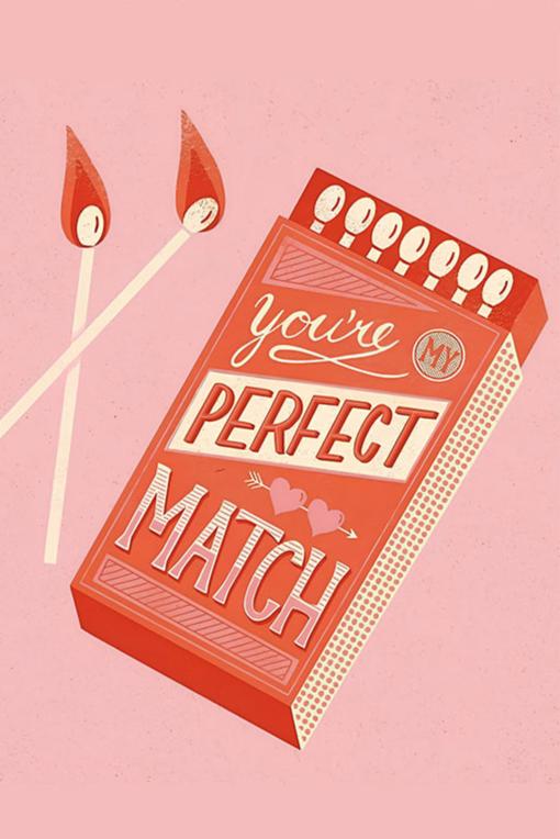 Perfect Match Box Illustratie | Posters | Prints bij Walljar.com