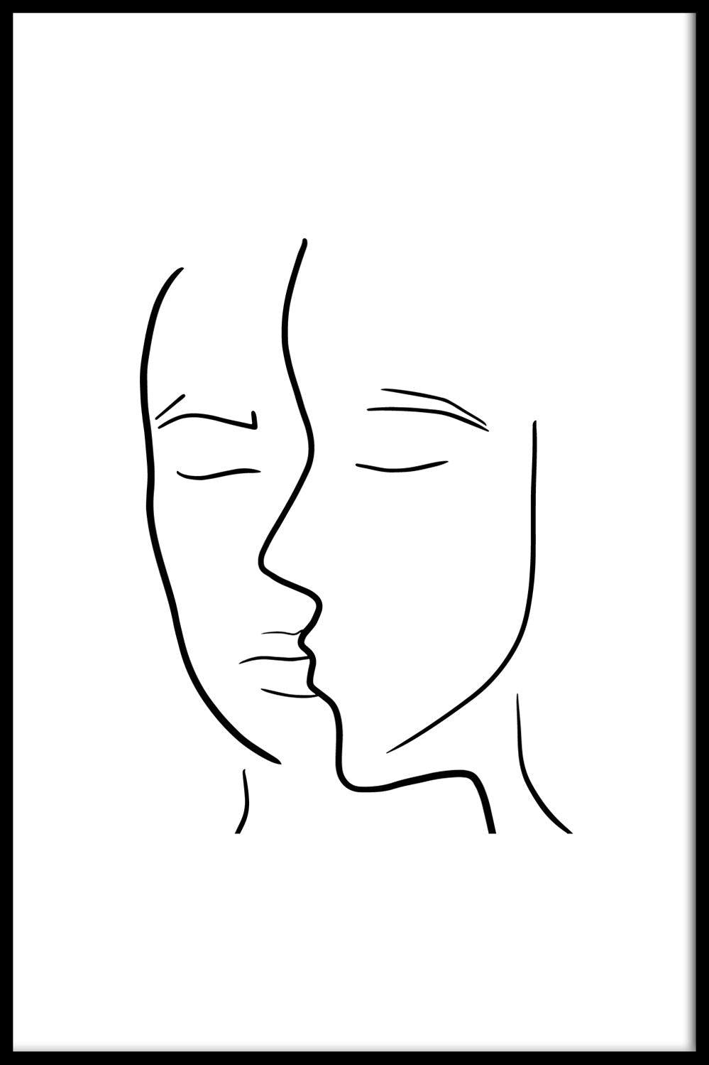 Buy Half Face line art poster | walljar.com