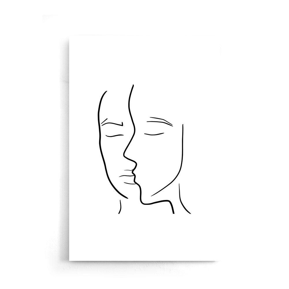 Half Face line art poster kopen | Walljar.com